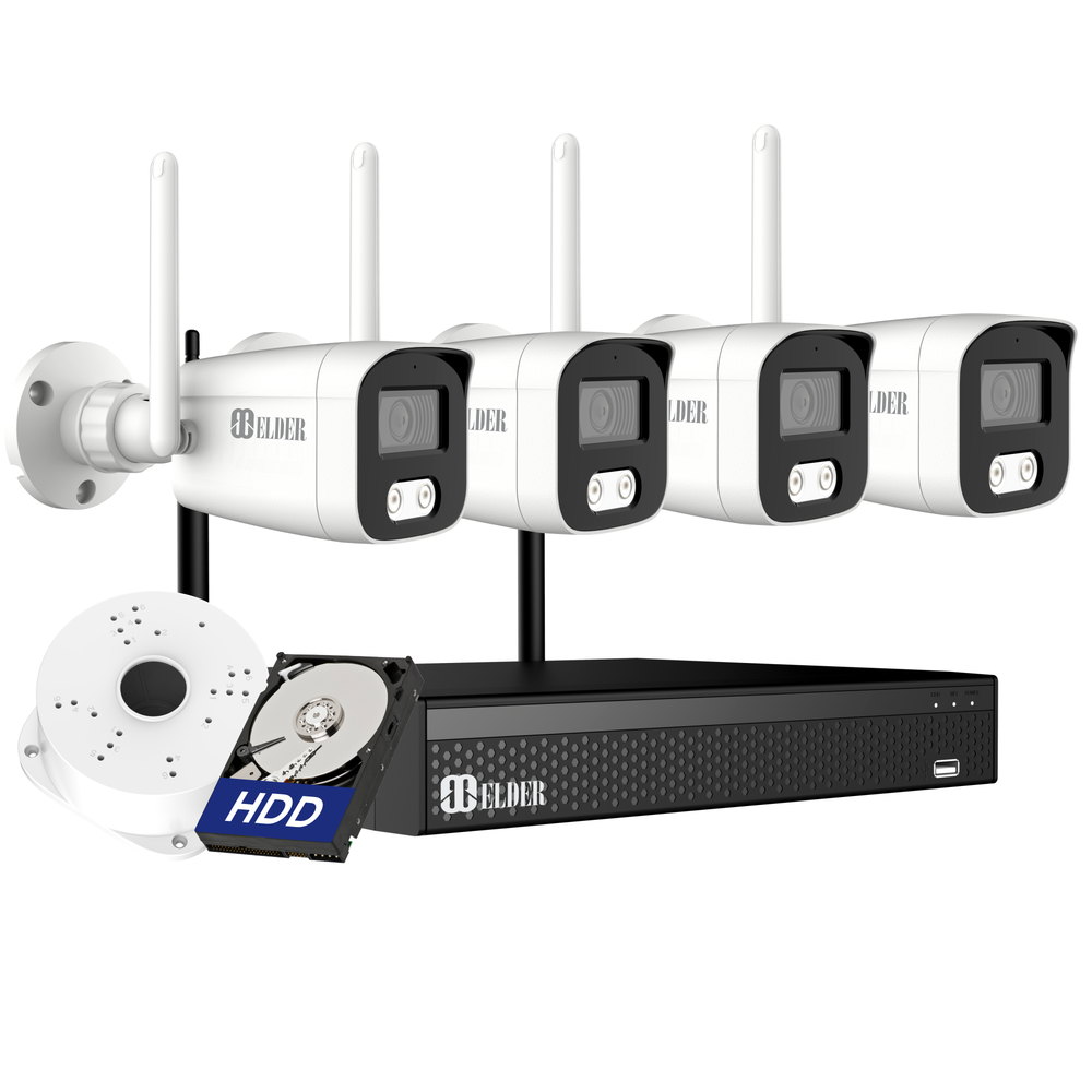 4K WiFi Security Camera System 1TB - Certified Open Box, Semi Wireless