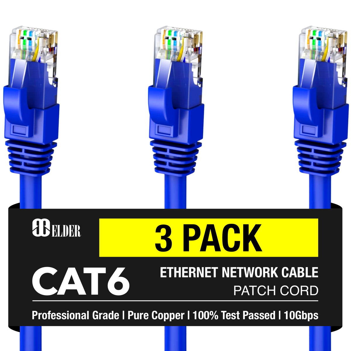 Ethernet Cable Cat6 10ft (3m) Network Cable x3 Pack Patch Cord LAN Wir