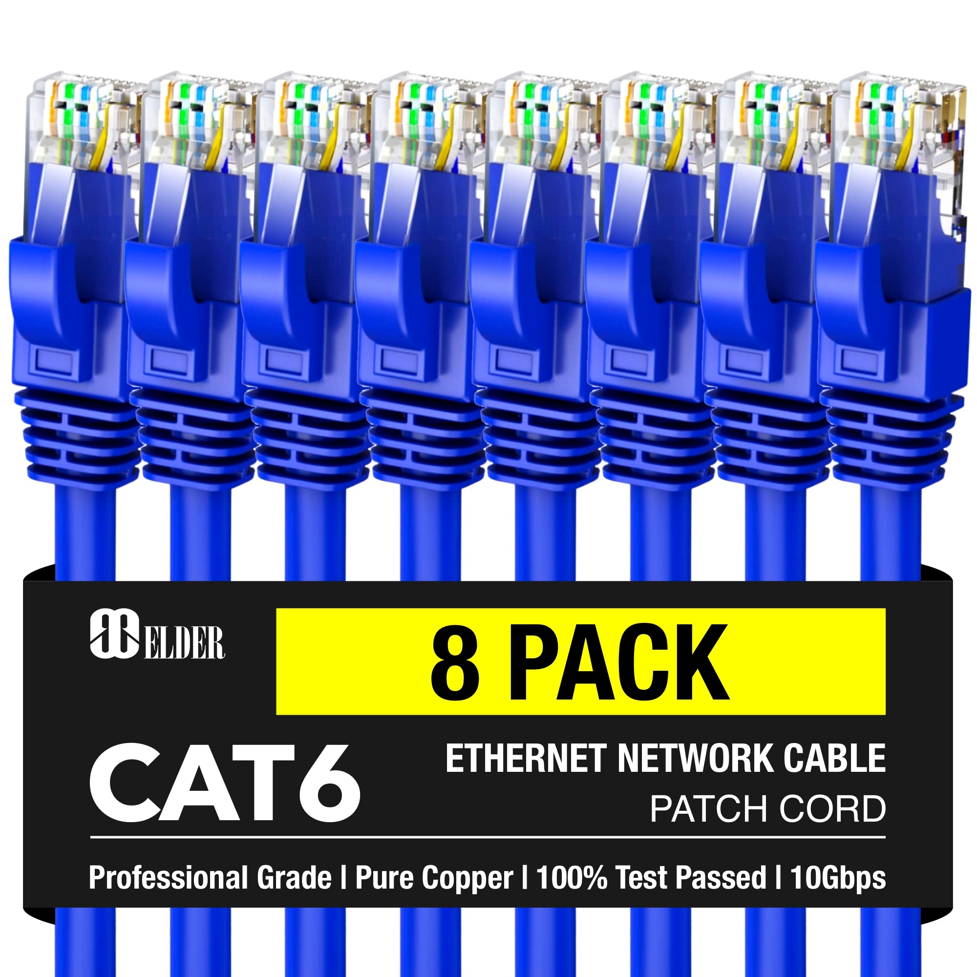 Ethernet Cable Cat6 1.5ft 5ft 10ft Network Cable x8 Pack Patch Cord LA