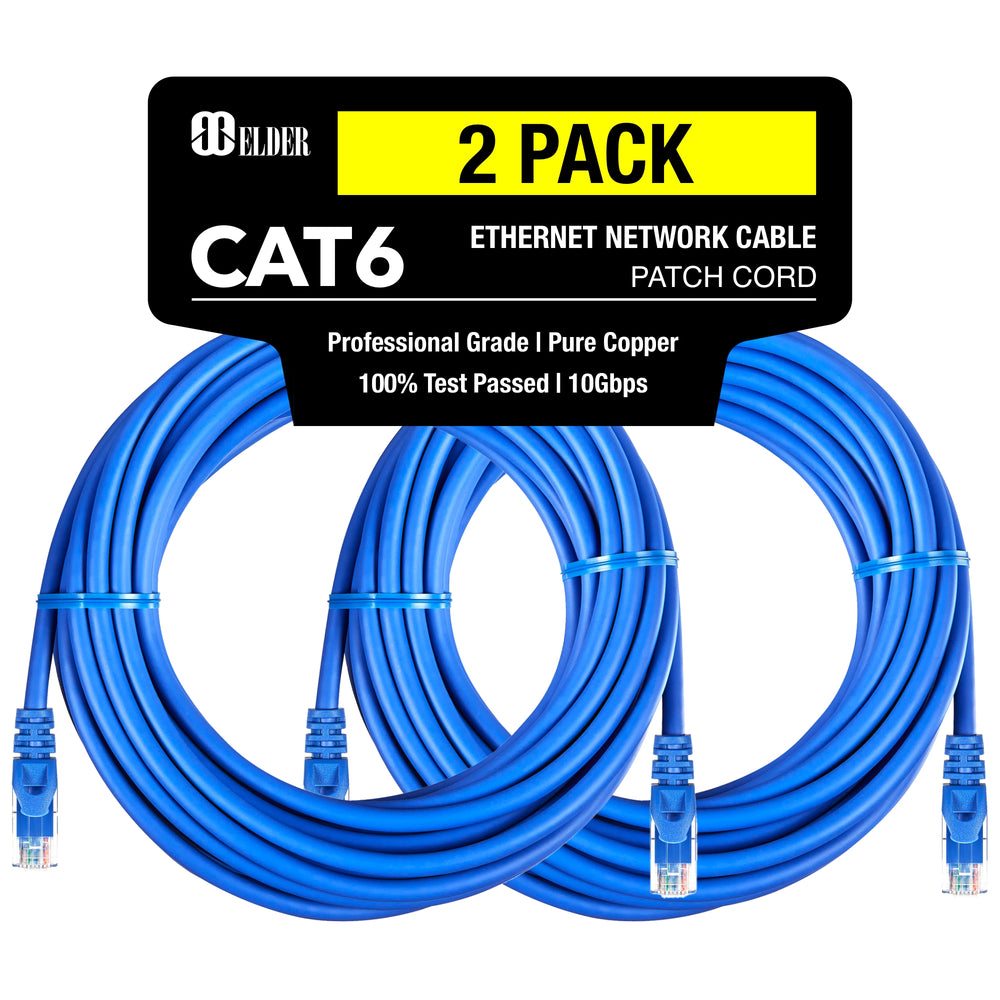 Ethernet Cable Cat6 50ft (15m) Network Cable x2 Pack Patch Cord LAN Wi