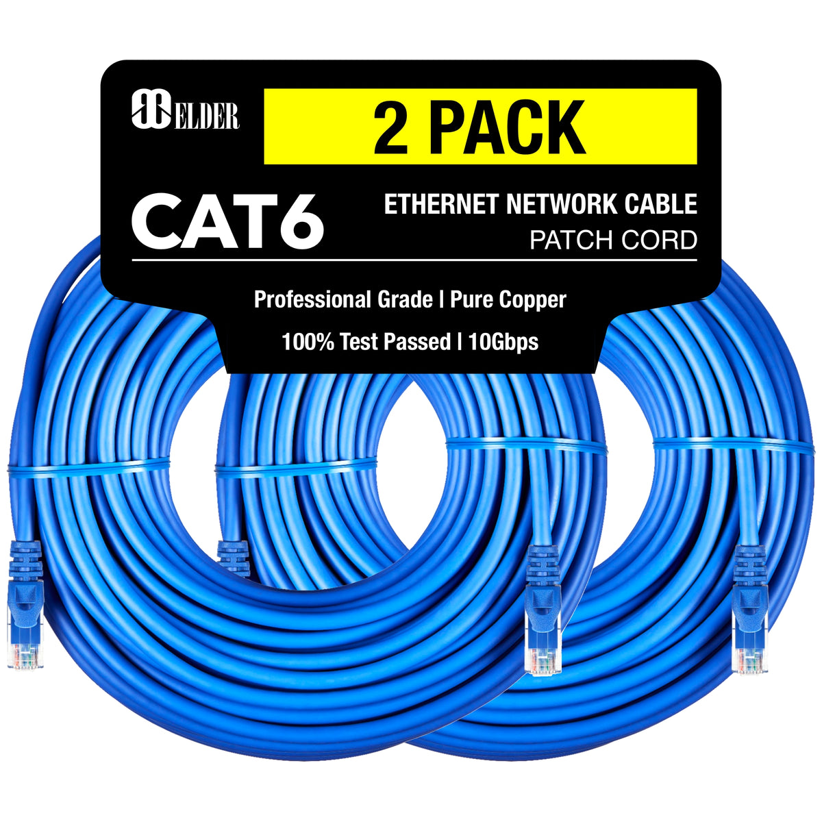 Ethernet Cable Cat6 100ft (30m) Network Cable x2 Pack Patch Cord LAN W