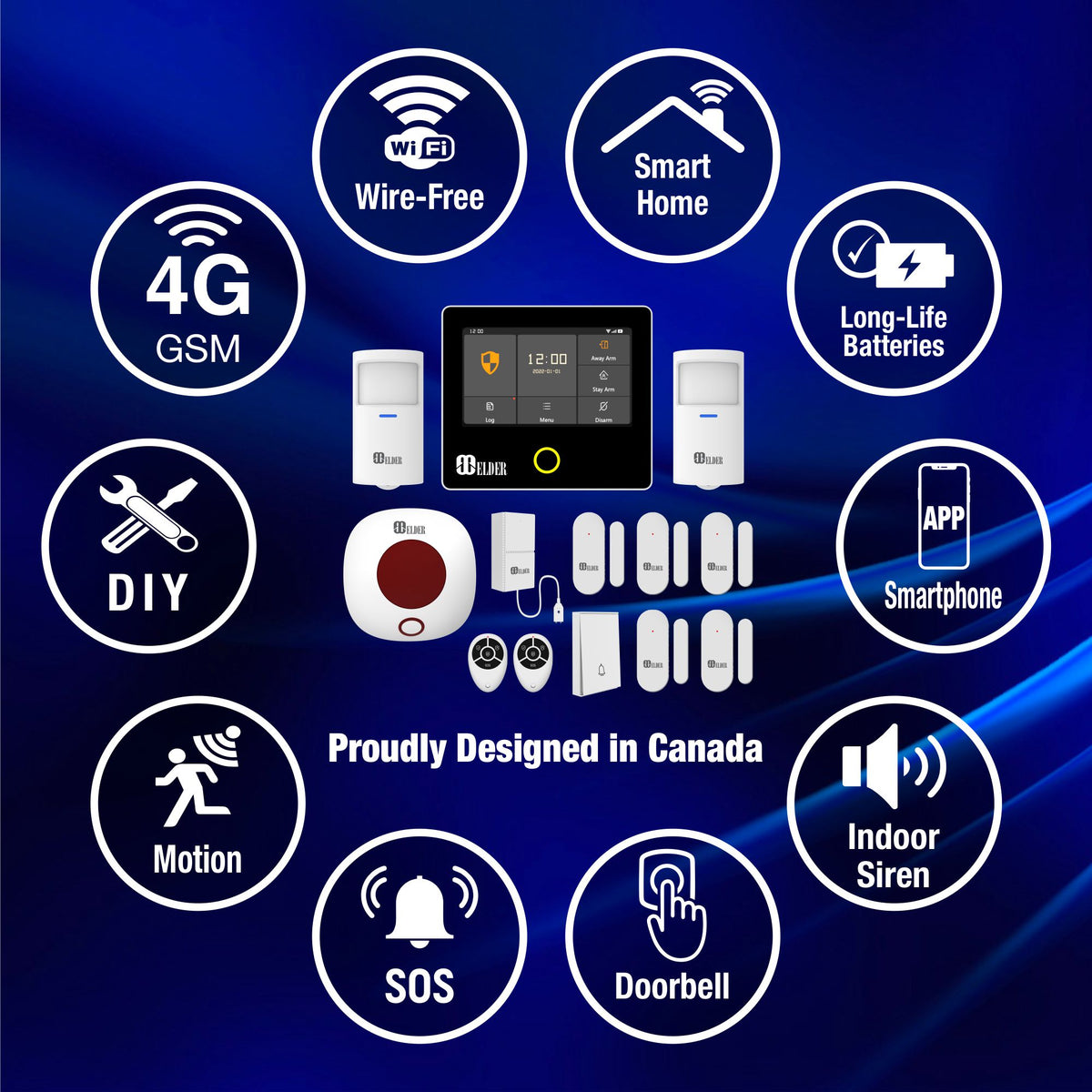 Alarm System Security Wireless 13-Piece WiFi & 4G Smart Home Alarm ...