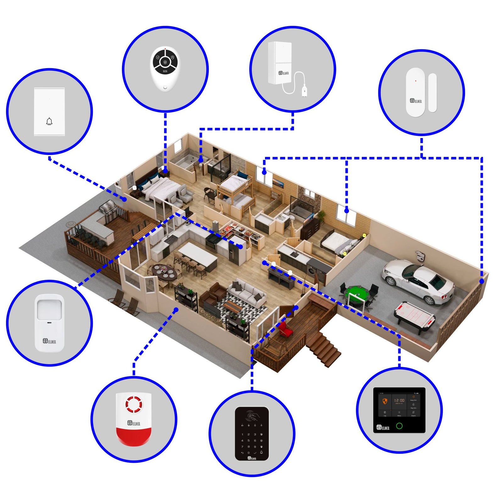 Alarm System Security Wireless 14-Piece WiFi & 4G Smart Home Alarm Sys