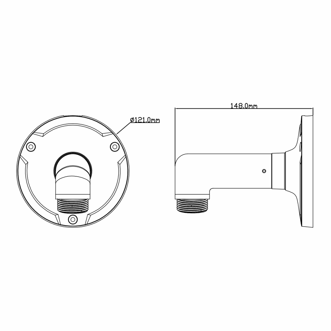 Bracket L Shape & Junction Box for Security Camera, Metal Case High Du