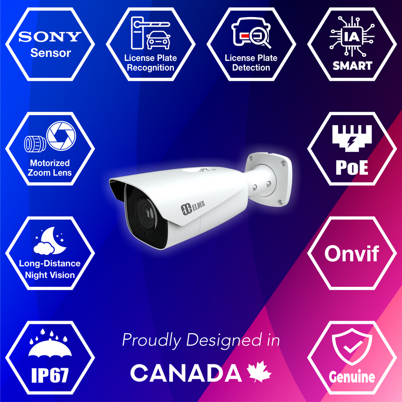 LPR Security Camera ANPR Surveillance PoE Outdoor, License Plate Recog