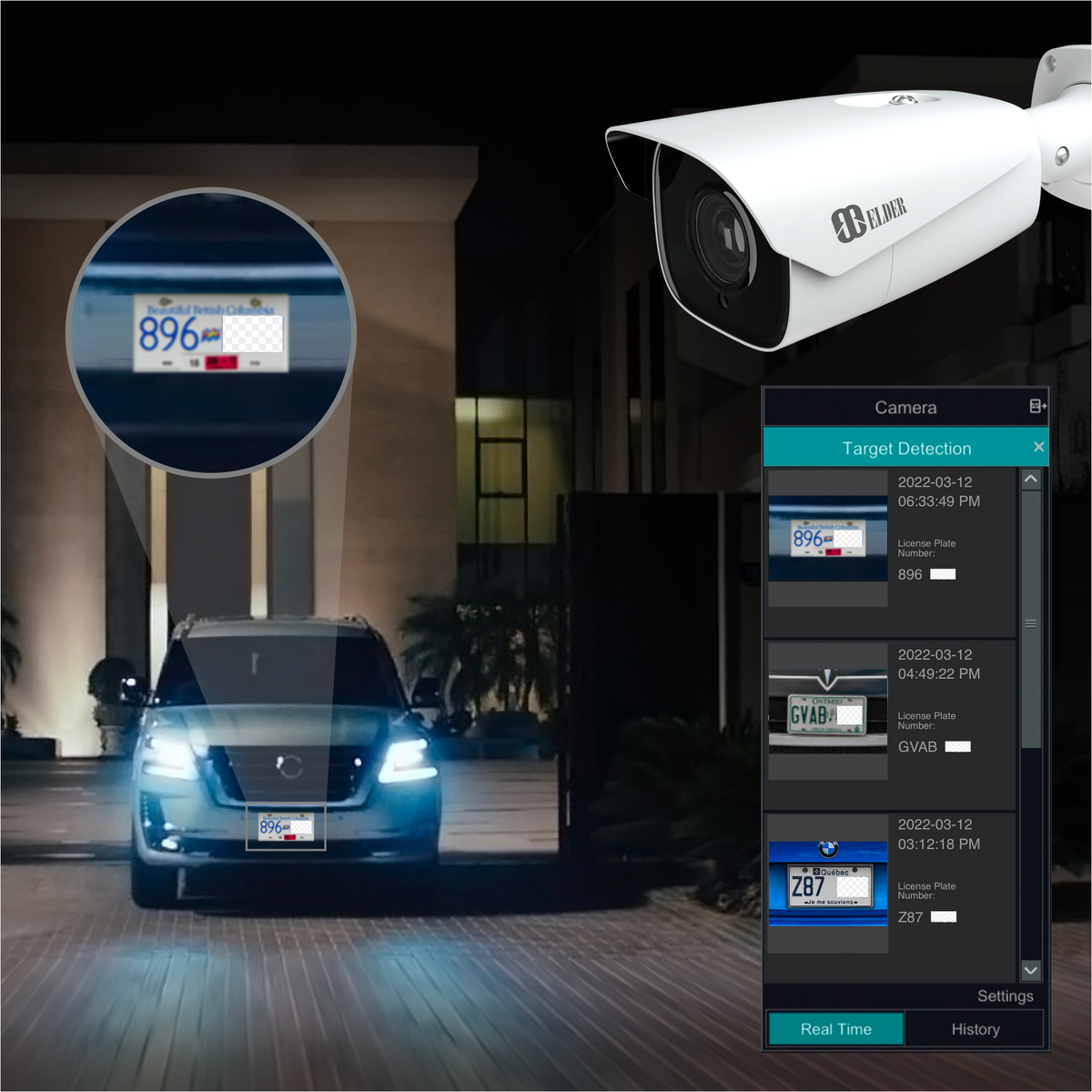 LPR Security Camera ANPR Surveillance PoE Outdoor, License Plate Recog