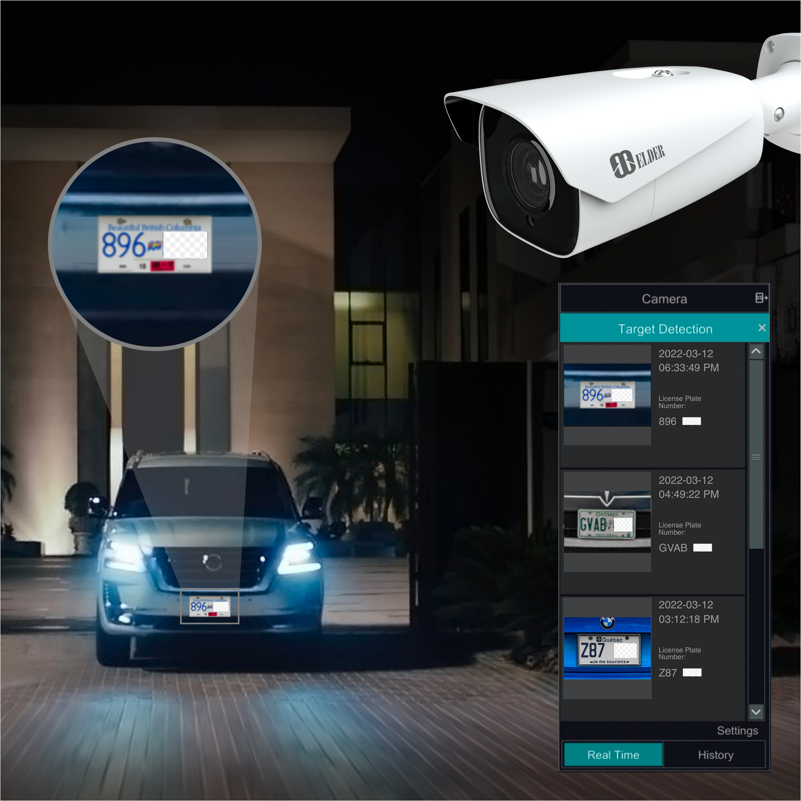 LPR Security Camera ANPR Surveillance PoE Outdoor, License Plate Recog